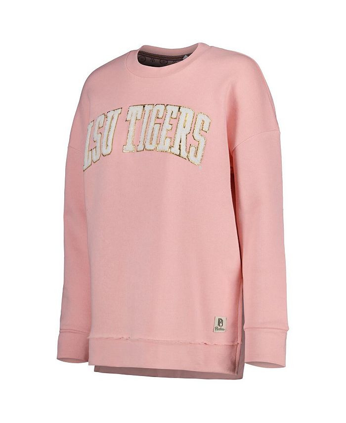 Pressbox Women's Pink LSU Tigers La Jolla Fleece Pullover Sweatshirt ...