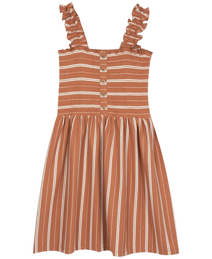 Rare Editions Big Girls Striped Knit Smocked Dress - Macy's