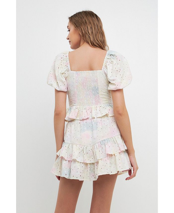 Free the Roses Women's Embroidered Tie-dye Smocked Top - Macy's