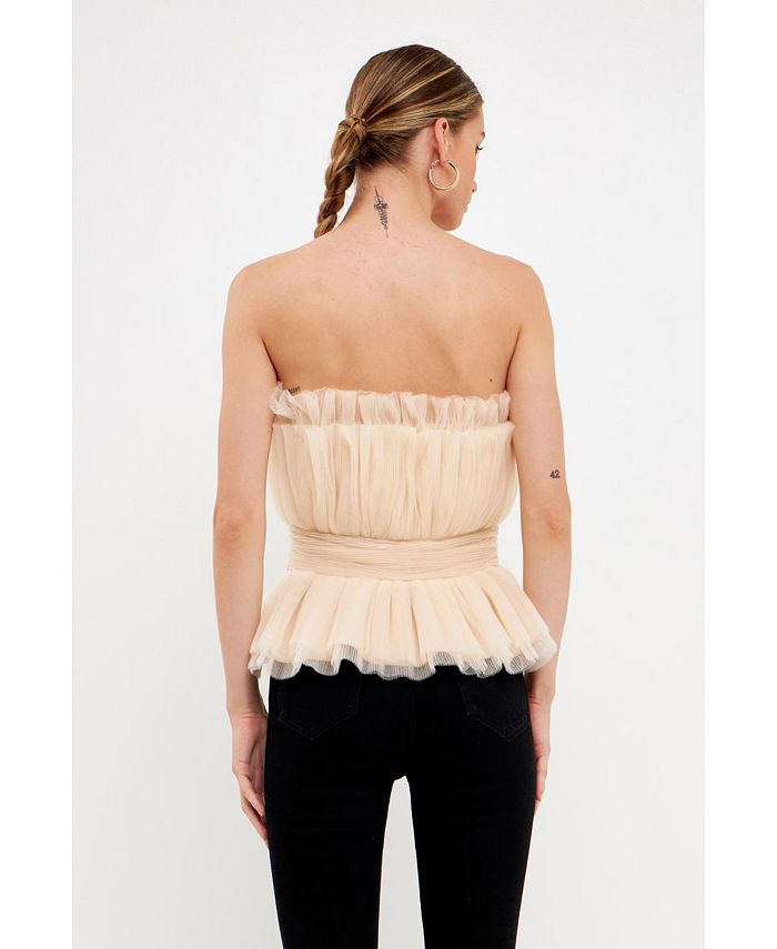 endless rose Women's Strapless Tulle Banded Top - Macy's