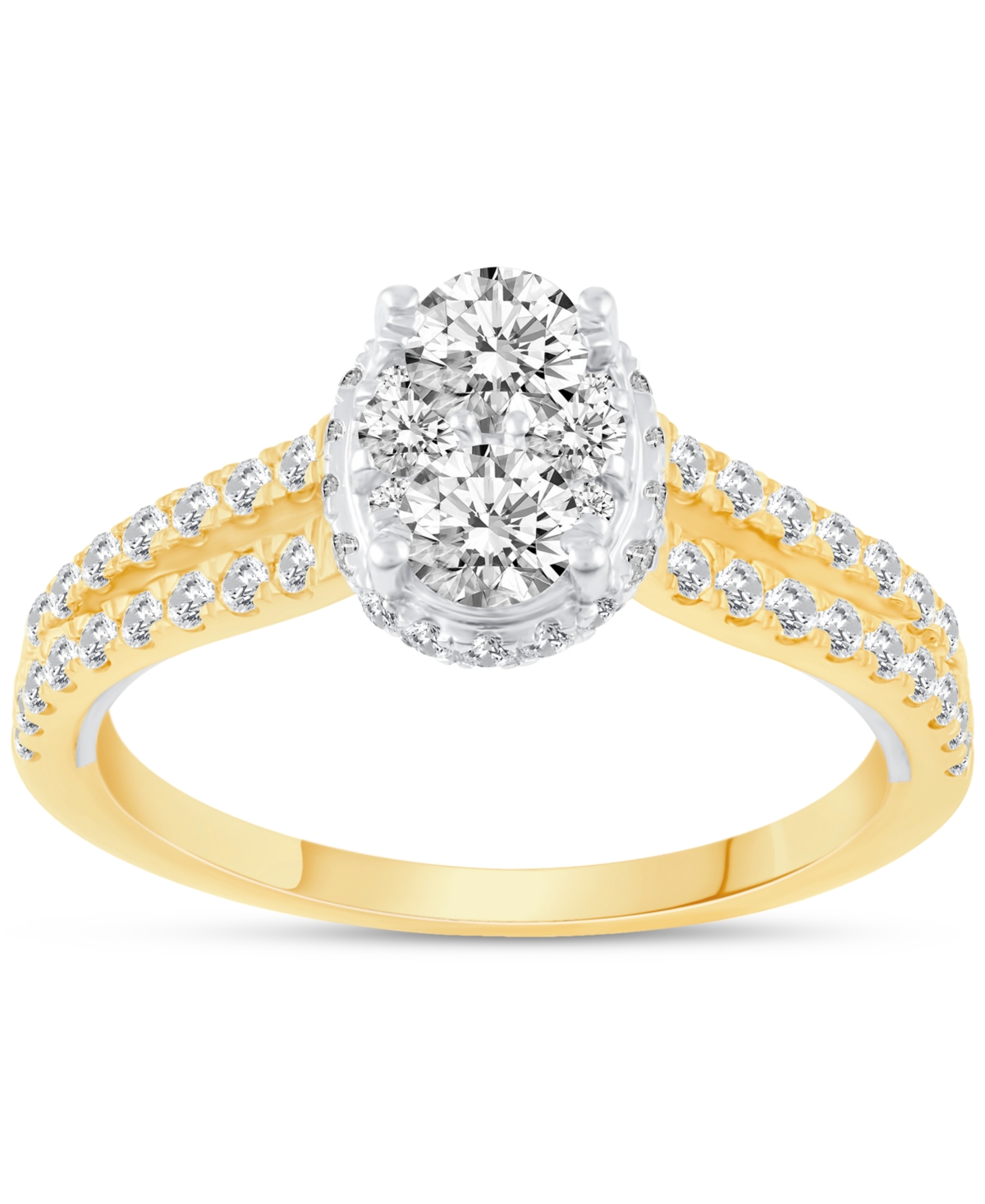 Click here for Diamond Oval Cluster Two Row Engagement Ring (1 ct... prices