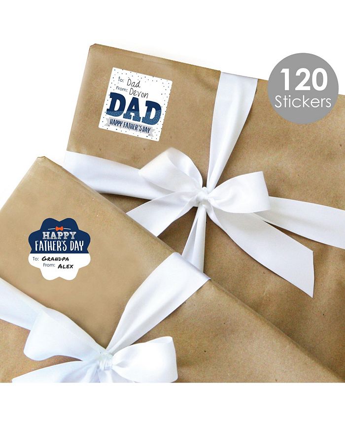 Big Dot of Happiness Happy Father's Day Assorted Labels To & From ...
