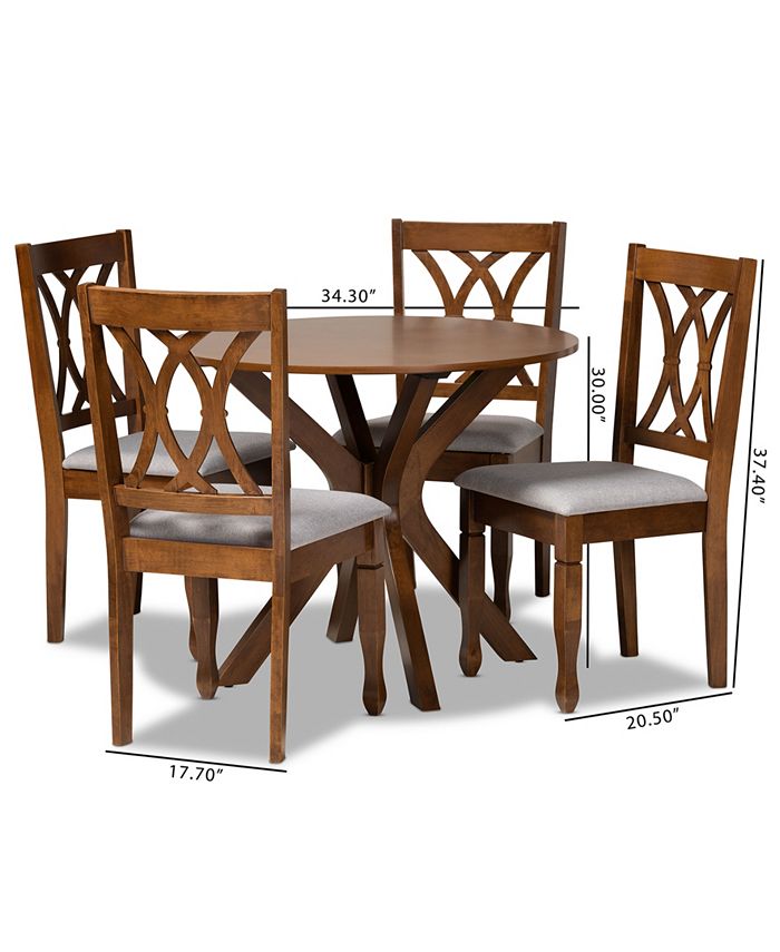 Baxton Studio Maya Modern and Contemporary Fabric Upholstered 5 Piece ...