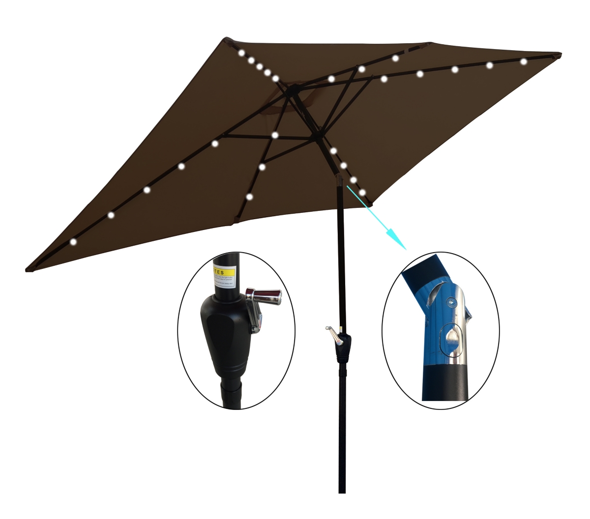 Click here for Streamdale Solar Lighted Patio Umbrella with Crank... prices