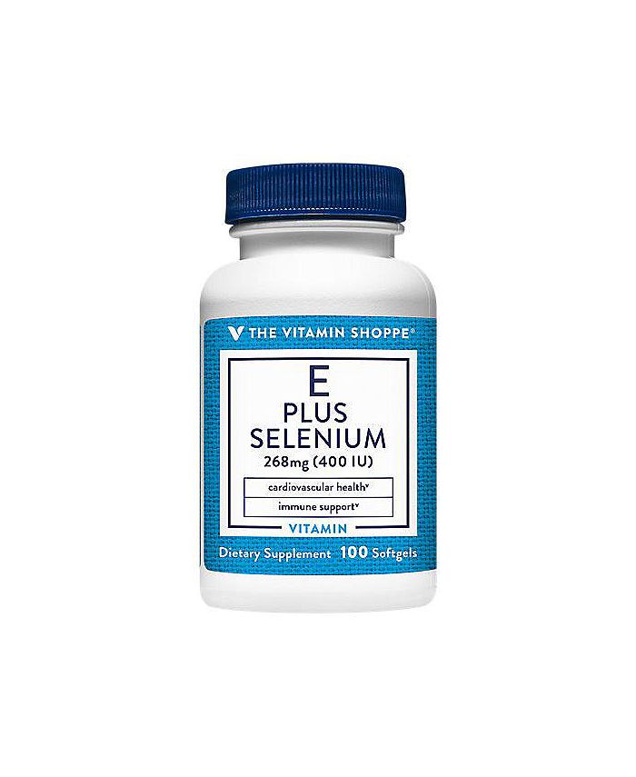 The Vitamin Shoppe Vitamin E Plus Selenium Supports Immune And Cardiovascular Health 400 Iu