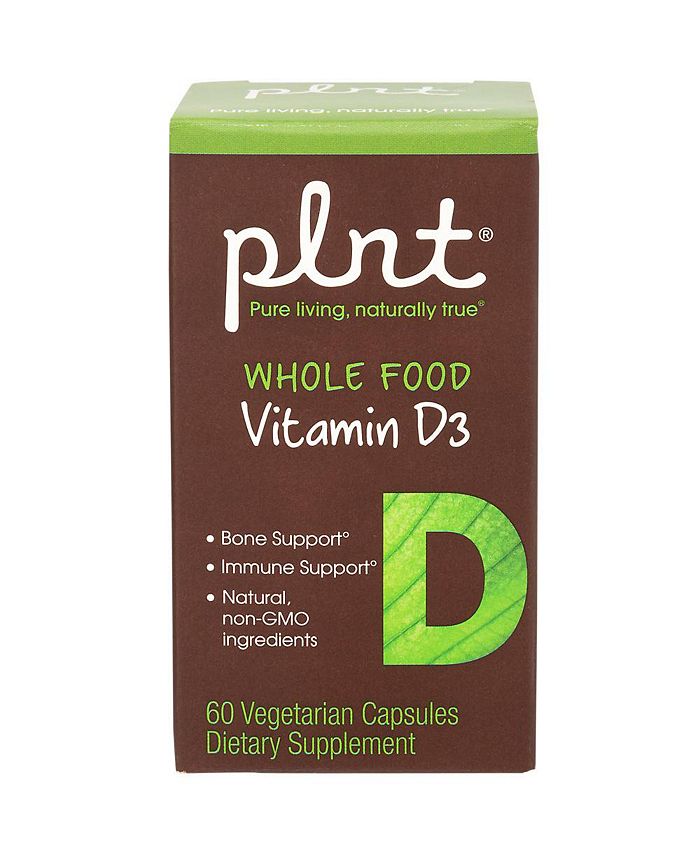 plnt Whole Food Vitamin D3 - Immune & Bone Support - Natural, Non-GMO ...