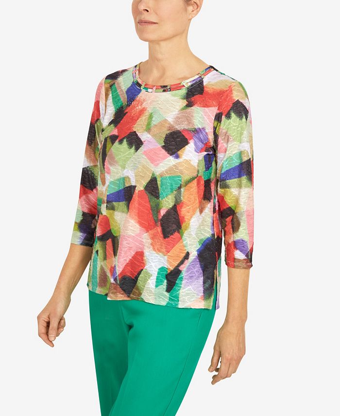 Alfred Dunner Women's Island Vibes Double Strap Stained Glass Color ...