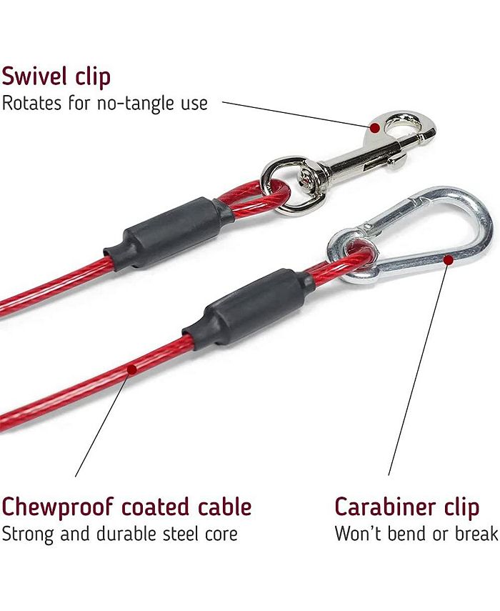 Leashboss 5ft Dog Tether Tie Out Cable, Classic Red - Macy's