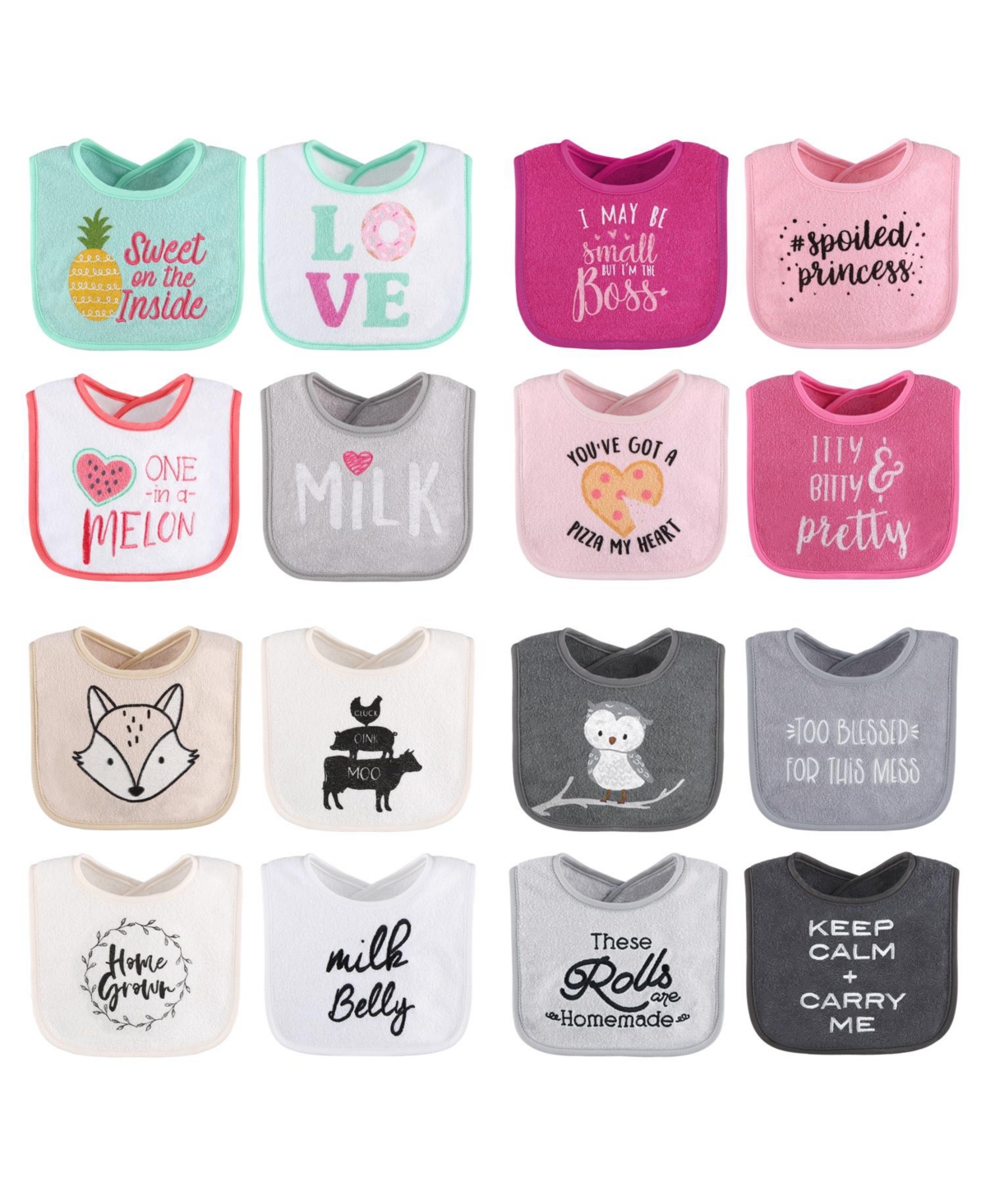 Click here for The Peanutshell Baby Girls Terry Bibs  16 Pack for... prices