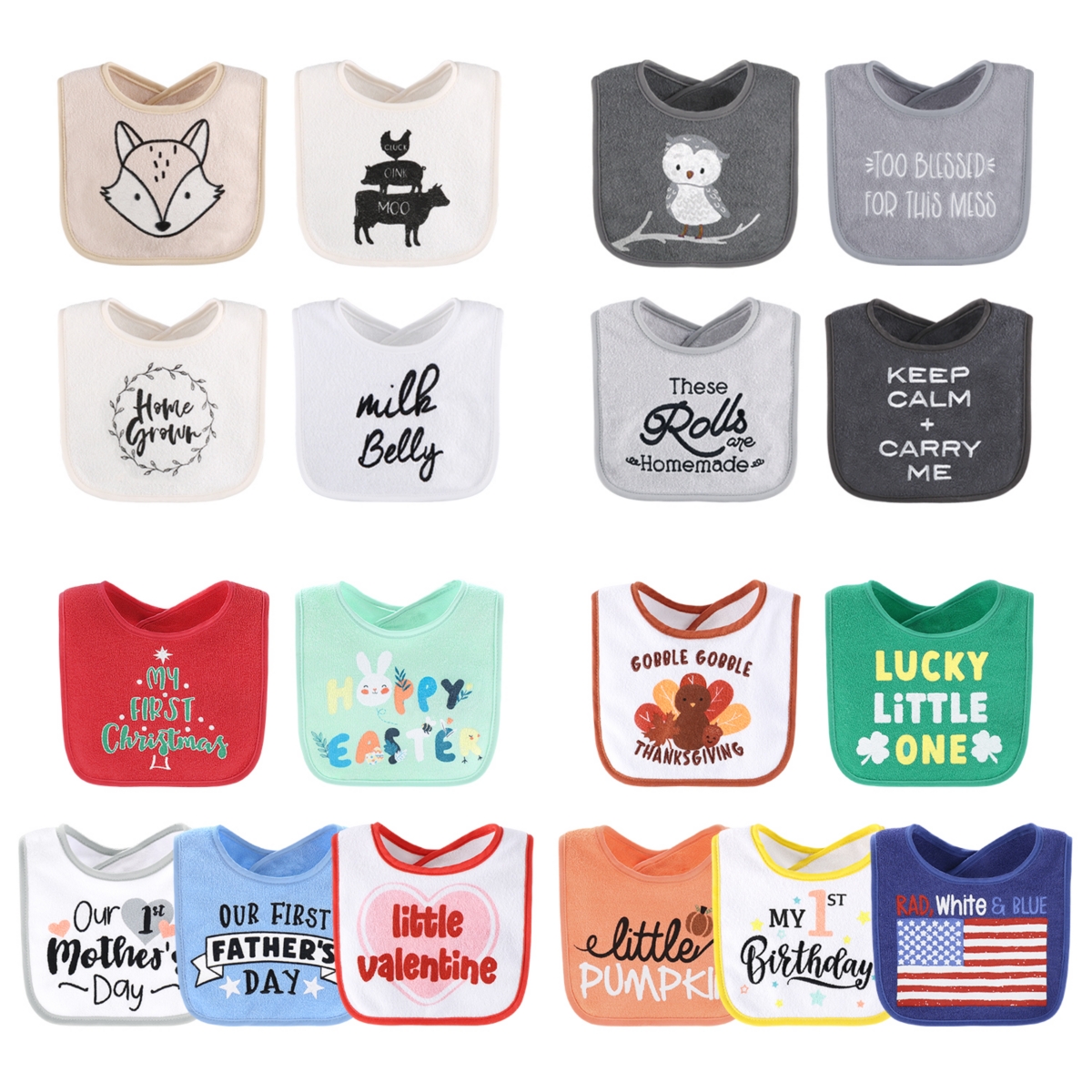 Click here for The Peanutshell Baby Girls Terry Bibs  18 Pack for... prices
