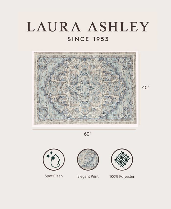 Laura Ashley Randy Turkish Mystic Chenille Accent Rug, 40" x 60" - Macy's