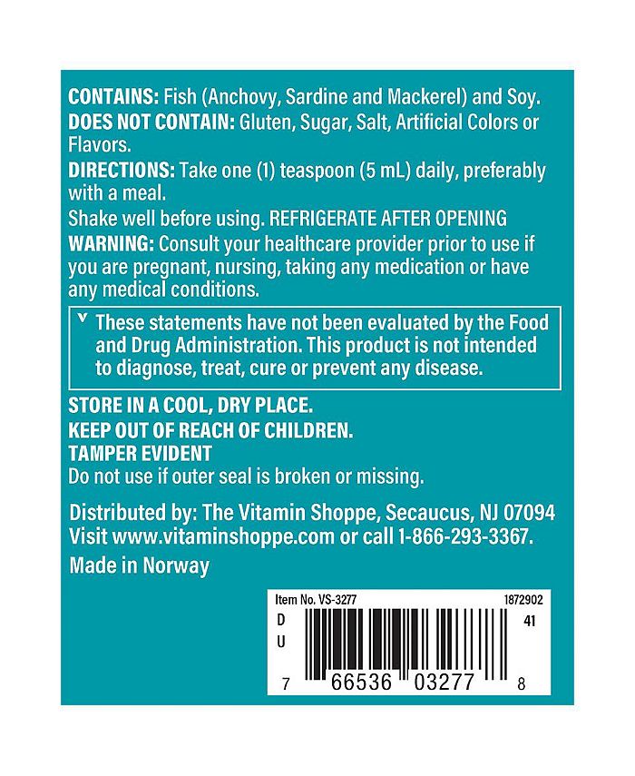The Vitamin Shoppe Omega-3 Fish Oil - EPA 800 MG/DHA 500 MG - Supports ...