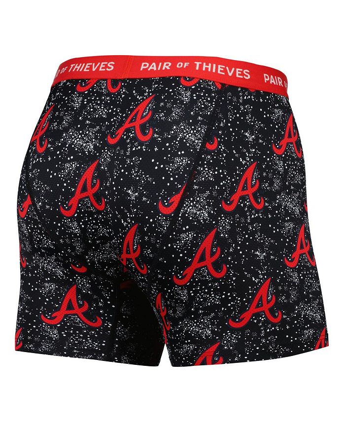 Pair of Thieves Men's Gray, Black Atlanta Braves Super Fit 2-Pack Boxer ...