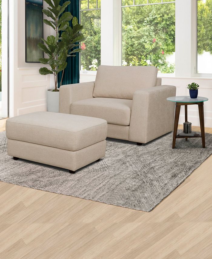 Abbyson Living Elizabeth 2 Piece Stain-Resistant Fabric Oversized ...