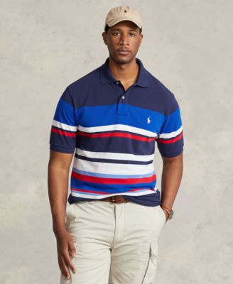 Polo Ralph Lauren Men's Big & Tall Striped Mesh Polo Shirt - Macy's