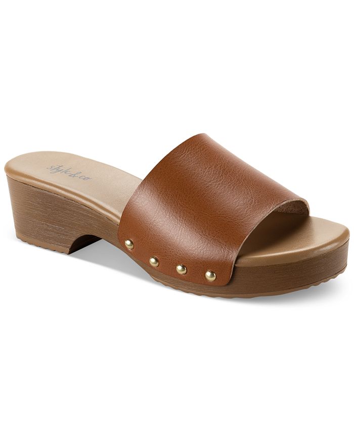 Style & Co Deviee Studded Platform Slide Dress Sandals, Created for ...