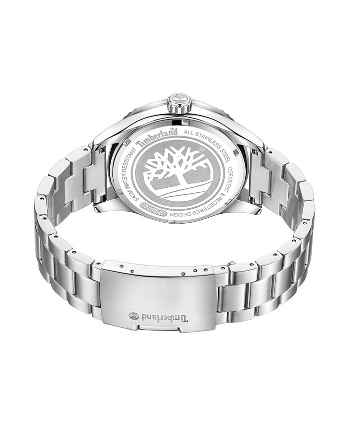 Timberland Men's Quartz Ashmont Silver-Tone Stainless Steel Bracelet ...