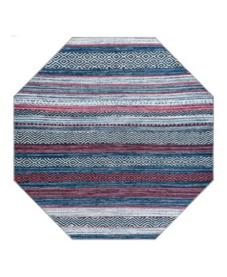 Bayshore Home Tupi Machine Washable TMW-04 5' x 5' Octagon Area Rug ...