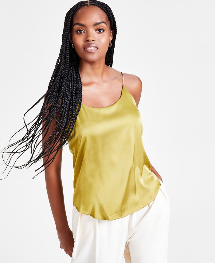 Bar Iii Womens Satin Spaghetti Strap Scoop Neck Camisole Created For