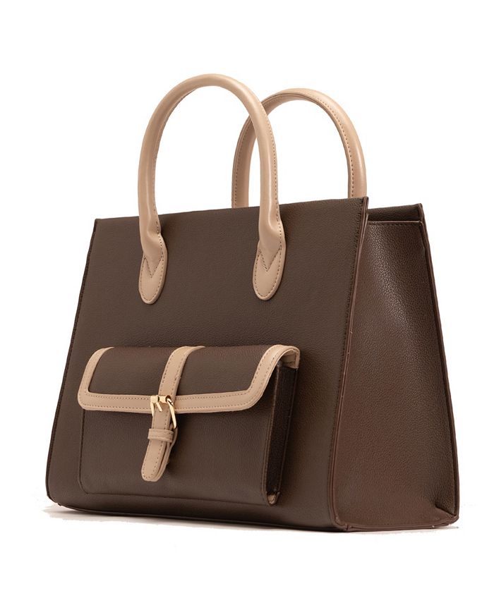 LIKE DREAMS Veda Two-Tone Buckle Medium Satchel Bag - Macy's