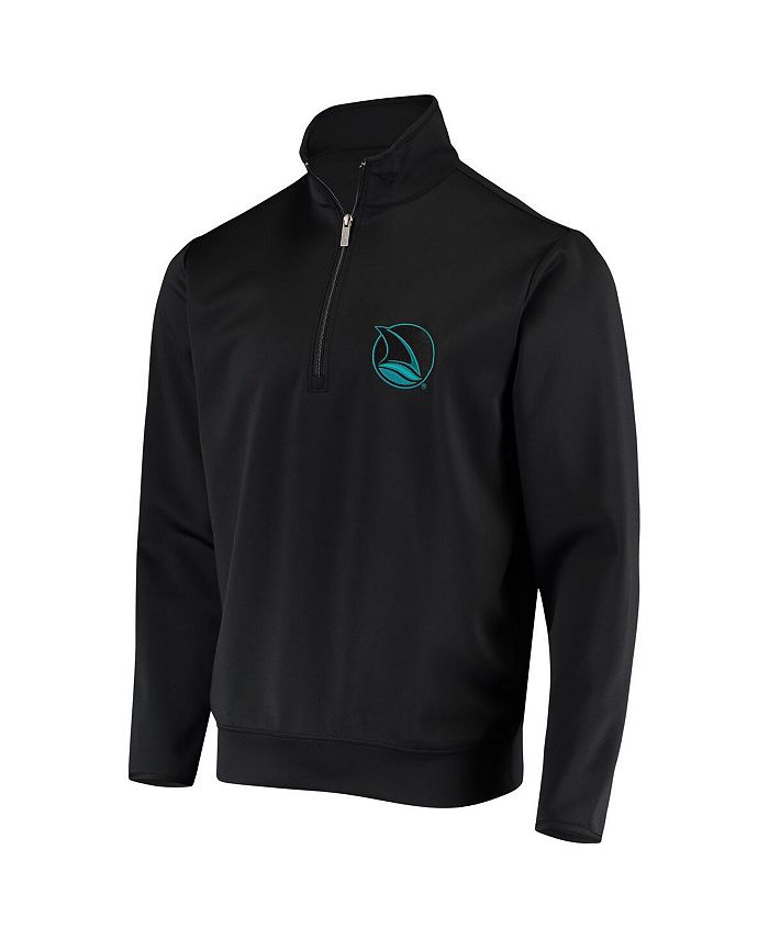 Antigua Men's Black San Jose Sharks Stealth Leader Quarter-Zip Jacket ...