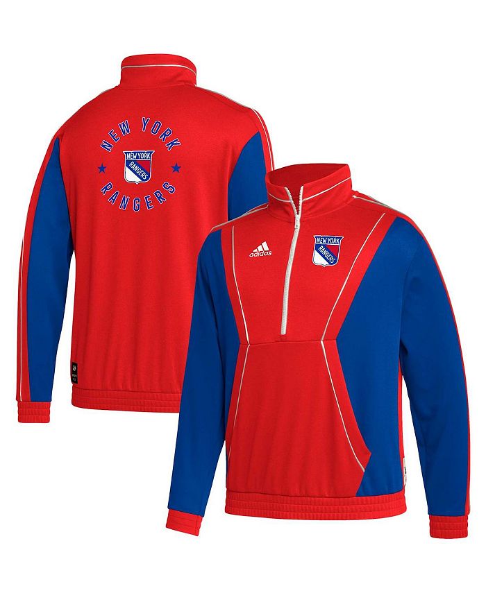 adidas Men's Red New York Rangers Team Classics Half-Zip Jacket - Macy's