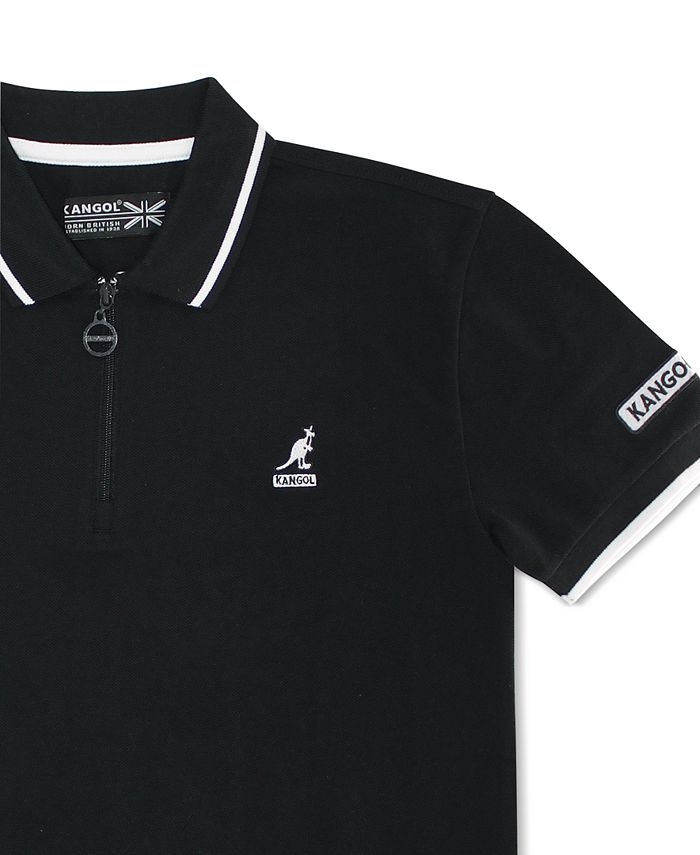 Kangol Men's Pique Short Sleeve Zip-Placket Polo Shirt - Macy's