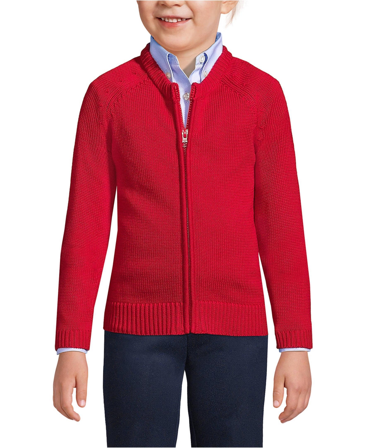 Click here for Lands End Girls School Uniform Cotton Modal Zip Fr... prices