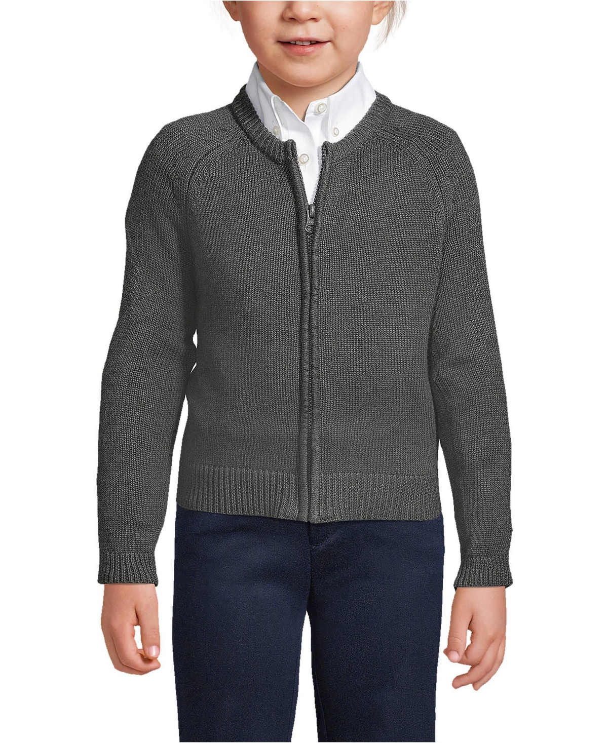 Click here for Lands End Girls School Uniform Cotton Modal Zip Fr... prices