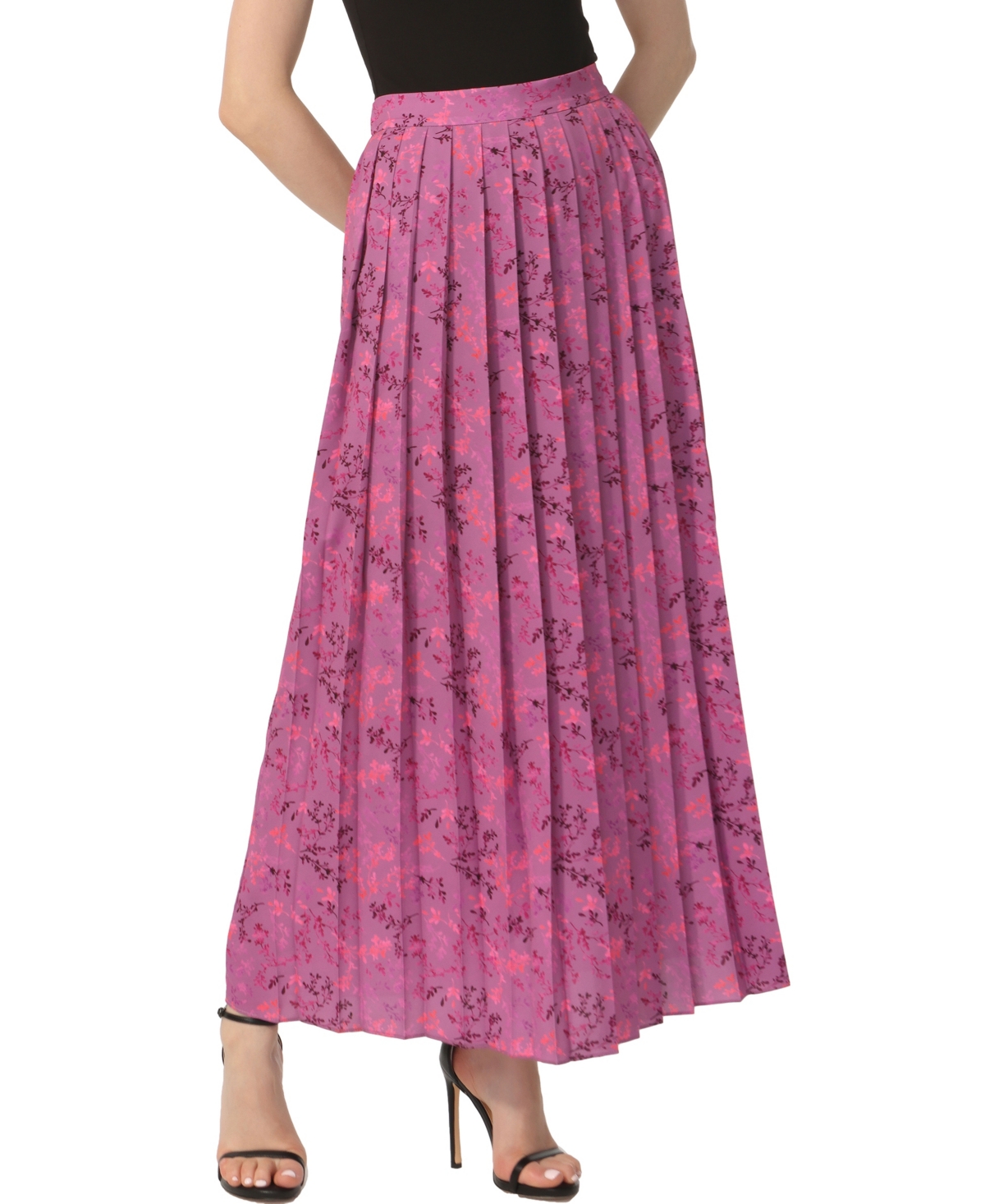 Click here for kimi + kai Womens Print Box Pleat Maxi Skirt - Mul... prices