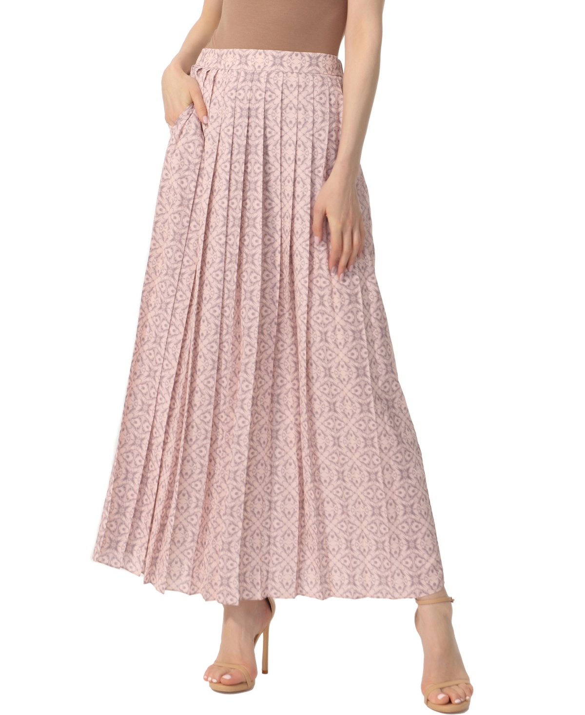 Click here for kimi + kai Womens Print Box Pleat Maxi Skirt - Vio... prices
