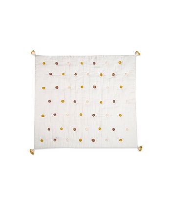 Crane Baby Baby Girls Kendi Pom Pom Quilted Blanket - Macy's