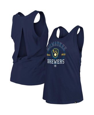 Women's New Era Navy Milwaukee Brewers Open Back Tank Top - Macy's