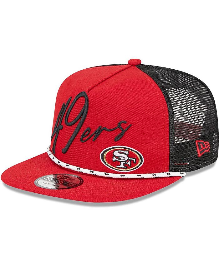 New Era Men's Scarlet San Francisco 49ers Script Logo Golfer 9FIFTY ...