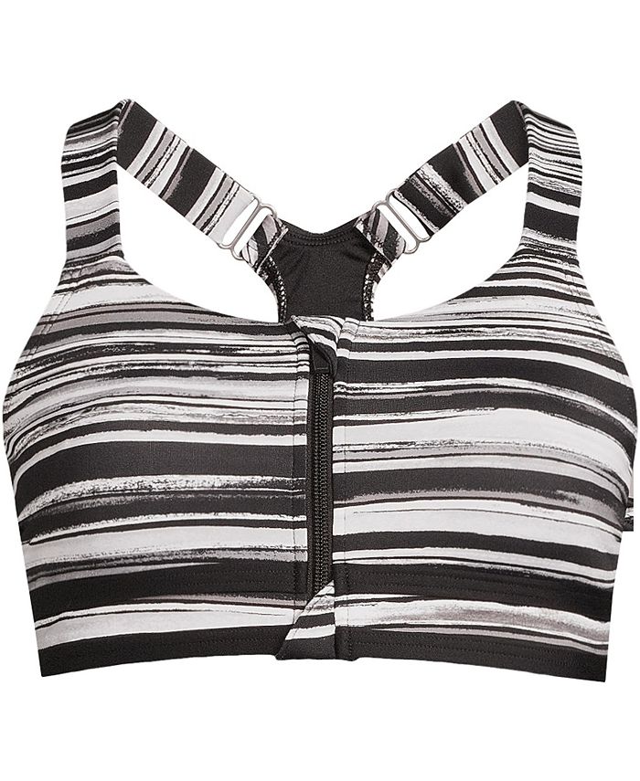 Lands' End Women's Chlorine Resistant Zip Front Bikini Swimsuit Top ...