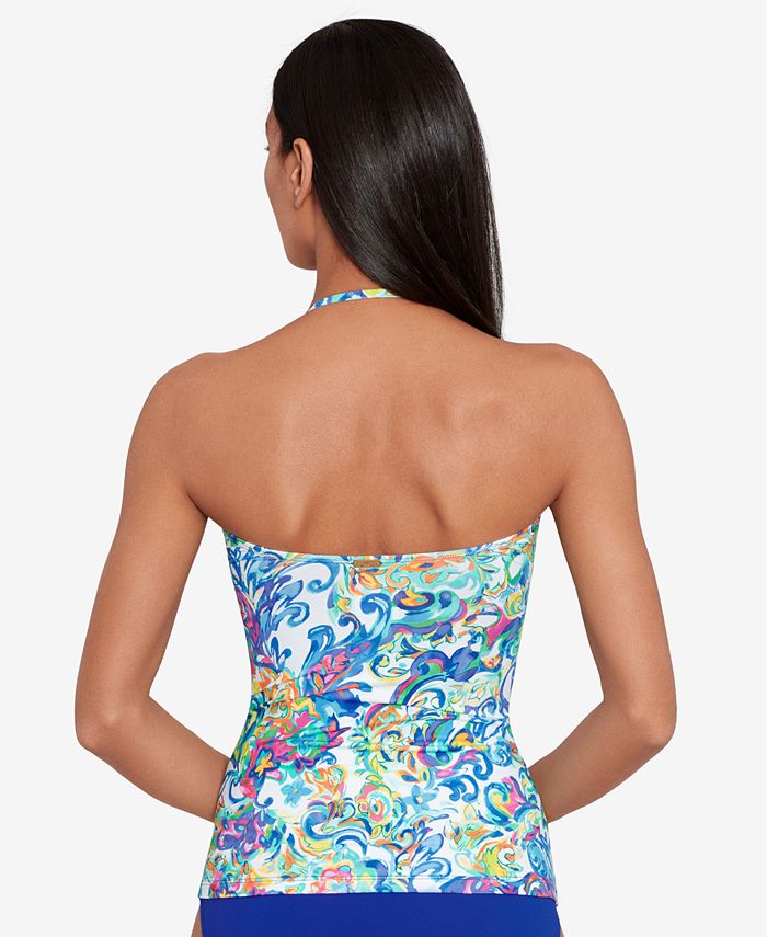 Lauren Ralph Lauren Women's Printed Twist Convertible Tankini Swim Top ...