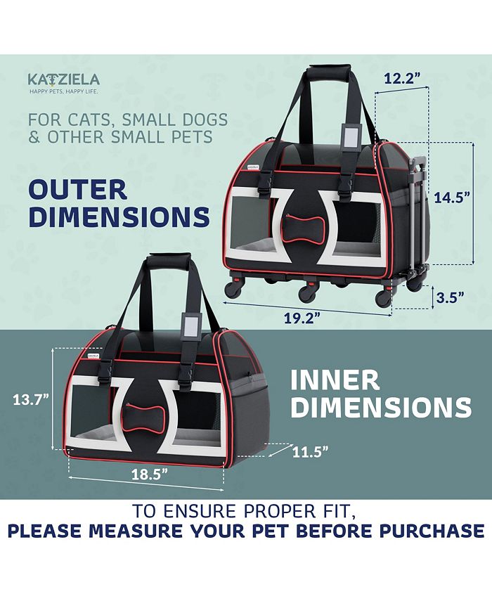Katziela BONE CRUISER PRO PET CARRIER WITH REMOVABLE WHEELS AND DOUBLE ...