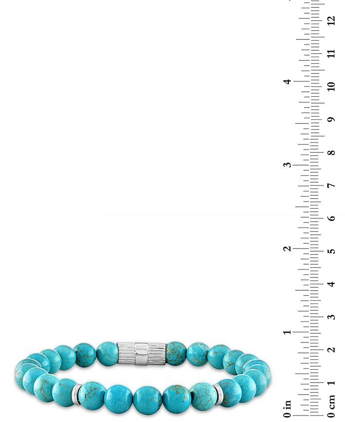 Esquire Men's Jewelry Reconstituted Turquoise Beaded Stretch Bracelet ...