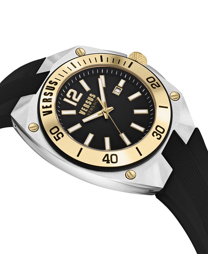Versus Versace Men's Three-Hand Date Quartz Versus Reaction Black ...