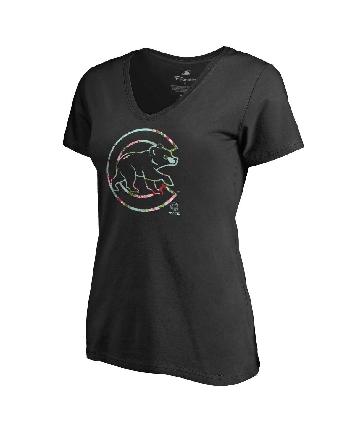 Click here for Womens Fanatics Black Chicago Cubs Lovely V-Neck T... prices