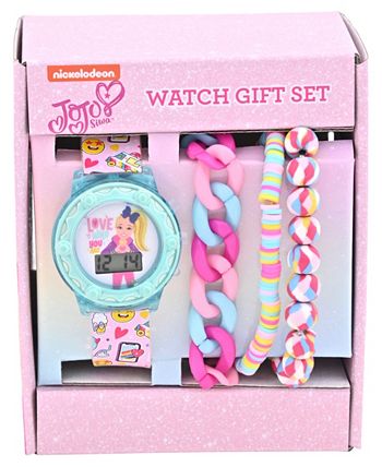 Accutime Girl's Jojo Siwa Multi Color Silicone Strap Watch 35mm Set ...
