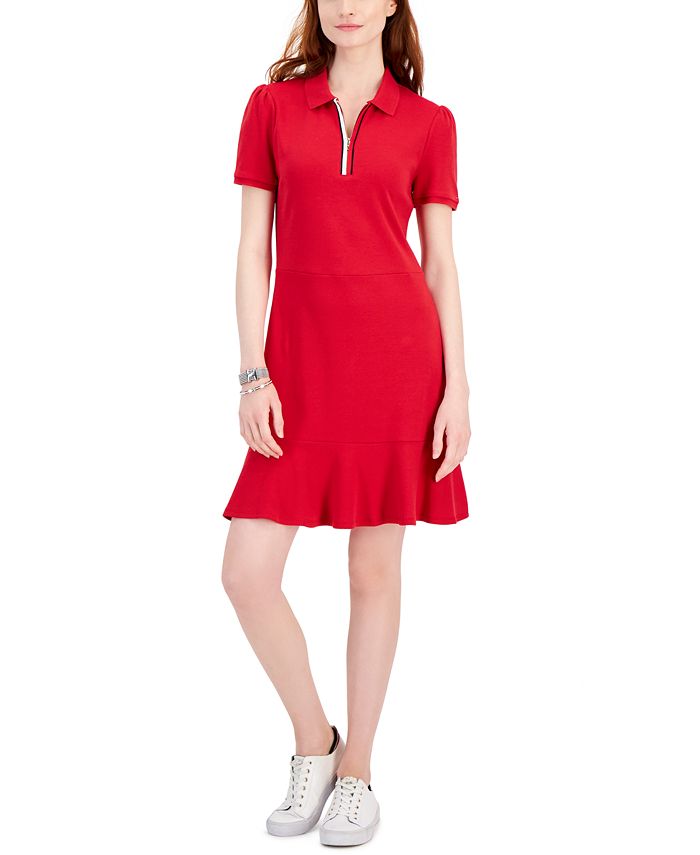 Tommy Hilfiger Women's Zip-Front Cotton Polo Dress - Macy's