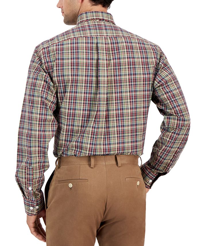 Club Room Men's Regular Fit Peter Plaid Dress Shirt, Created for Macy's ...
