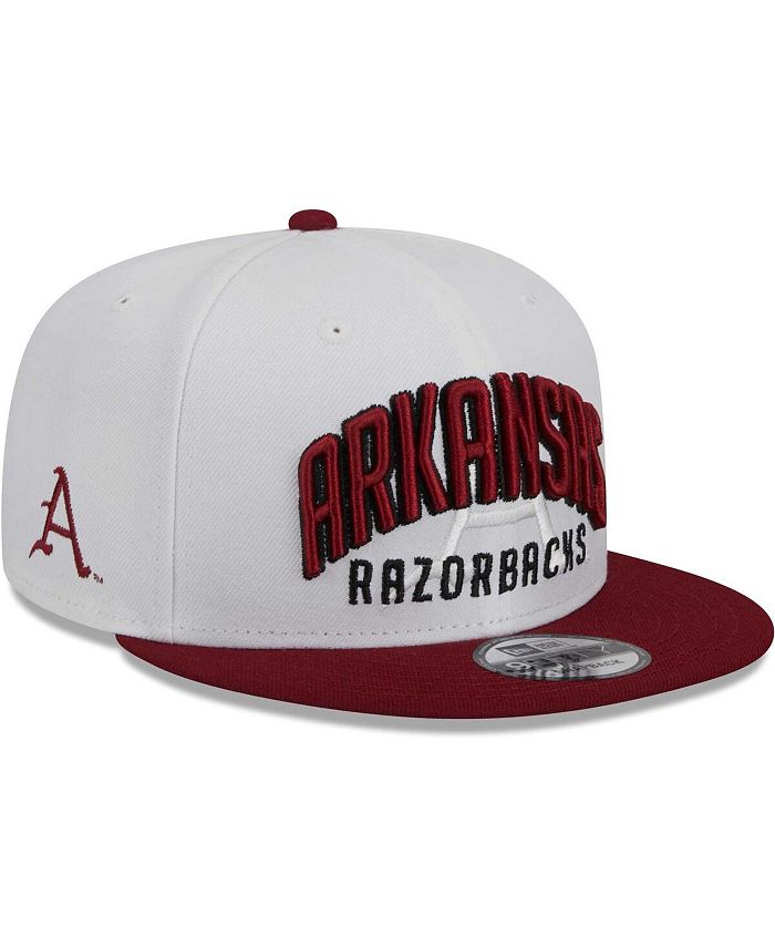 New Era Men's White, Cardinal Arkansas Razorbacks Two-Tone Layer 9FIFTY ...