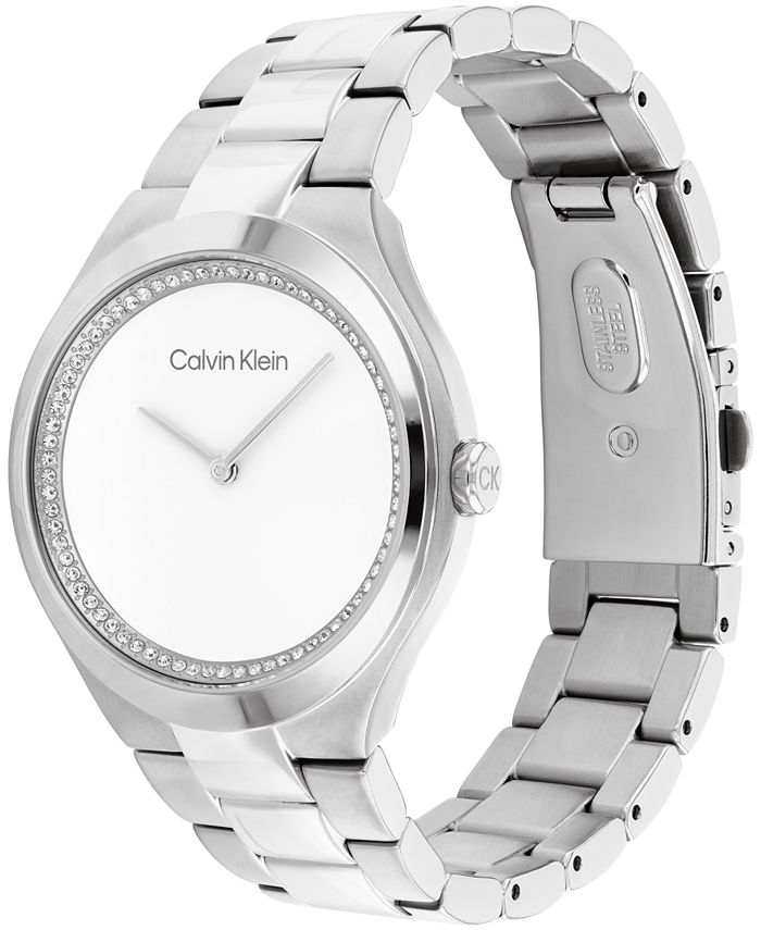 Calvin Klein Women's 2H Quartz Silver-Tone Stainless Steel Bracelet ...