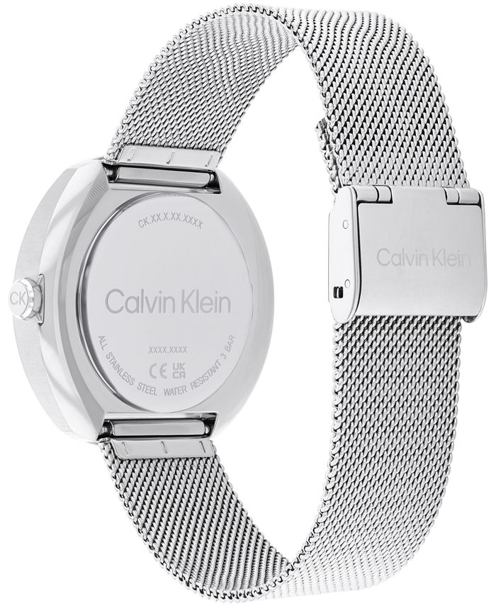 Calvin Klein Women's Multifunction Silver-Tone Stainless Steel Mesh ...