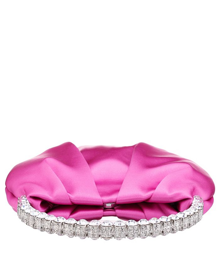 Nina Crystal Handle Satin Pouch Bag - Macy's