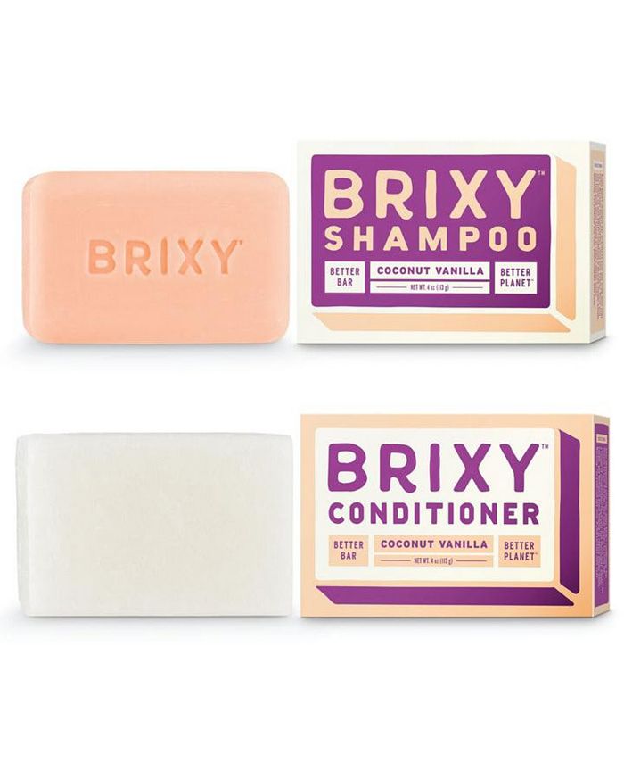BRIXY Coconut Vanilla Shampoo & Conditioner Bar for Balance, Softness, & Hydration - Macy's