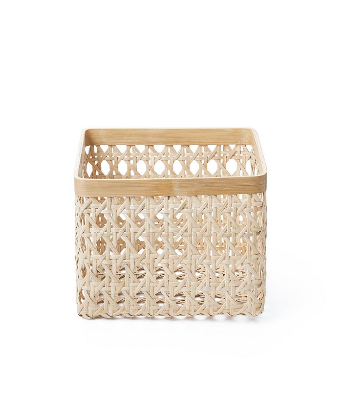 Baum 2 Piece Square Natural Cane with Bamboo Rim - Macy's