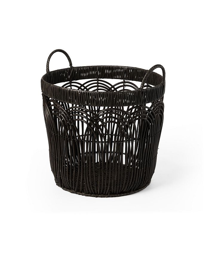 Baum 3 Piece Round Faux Wicker Weave Set with Ear Handles - Macy's